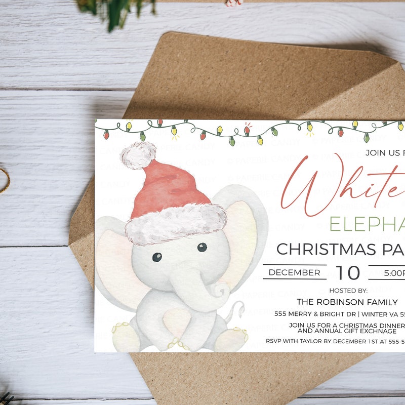 Elephant Invitation - Etsy