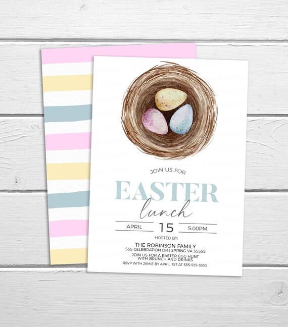 Easter Invitation, Easter Breakfast Brunch Invite , Easter Lunch Dinner ...