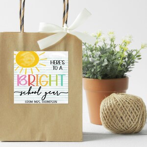 Back to School Gift Tag, Bright School Year, First Day of School ...