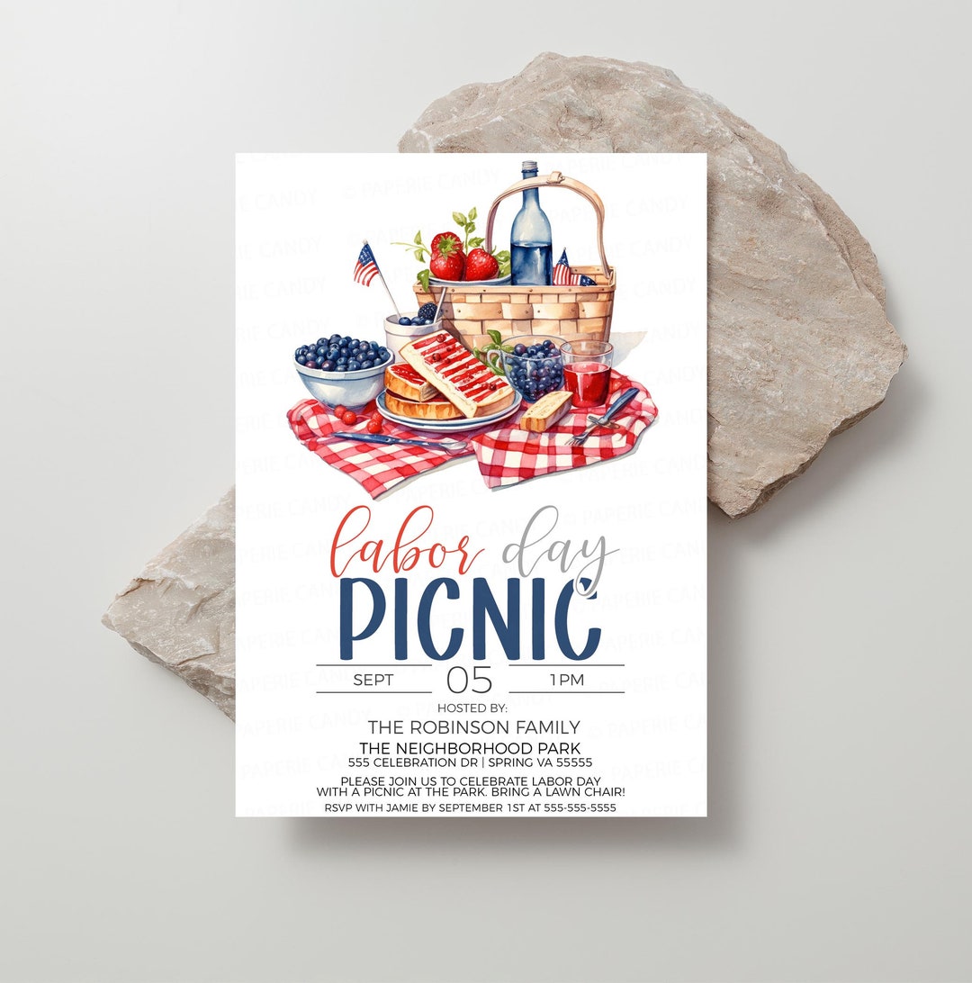 Labor Day Picnic Invitation, Labor Day Lunch Invite, Labor Day Brunch ...