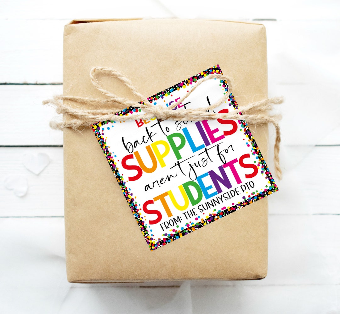 Back to School Teacher Gift Tags, School Supplies Aren't Just for ...