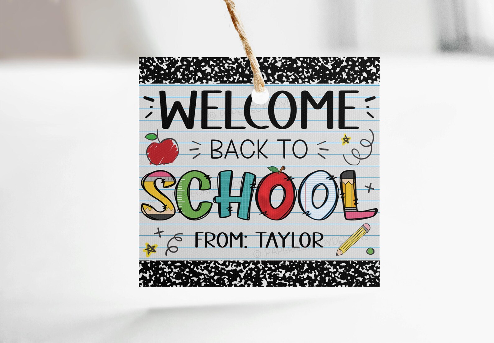 Welcome Back to School Gift Tag, First Day Label Favor, Gift for ...