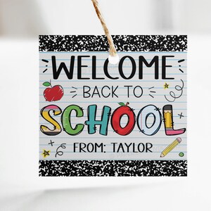 Welcome Back to School Gift Tag, First Day Label Favor, Gift for ...