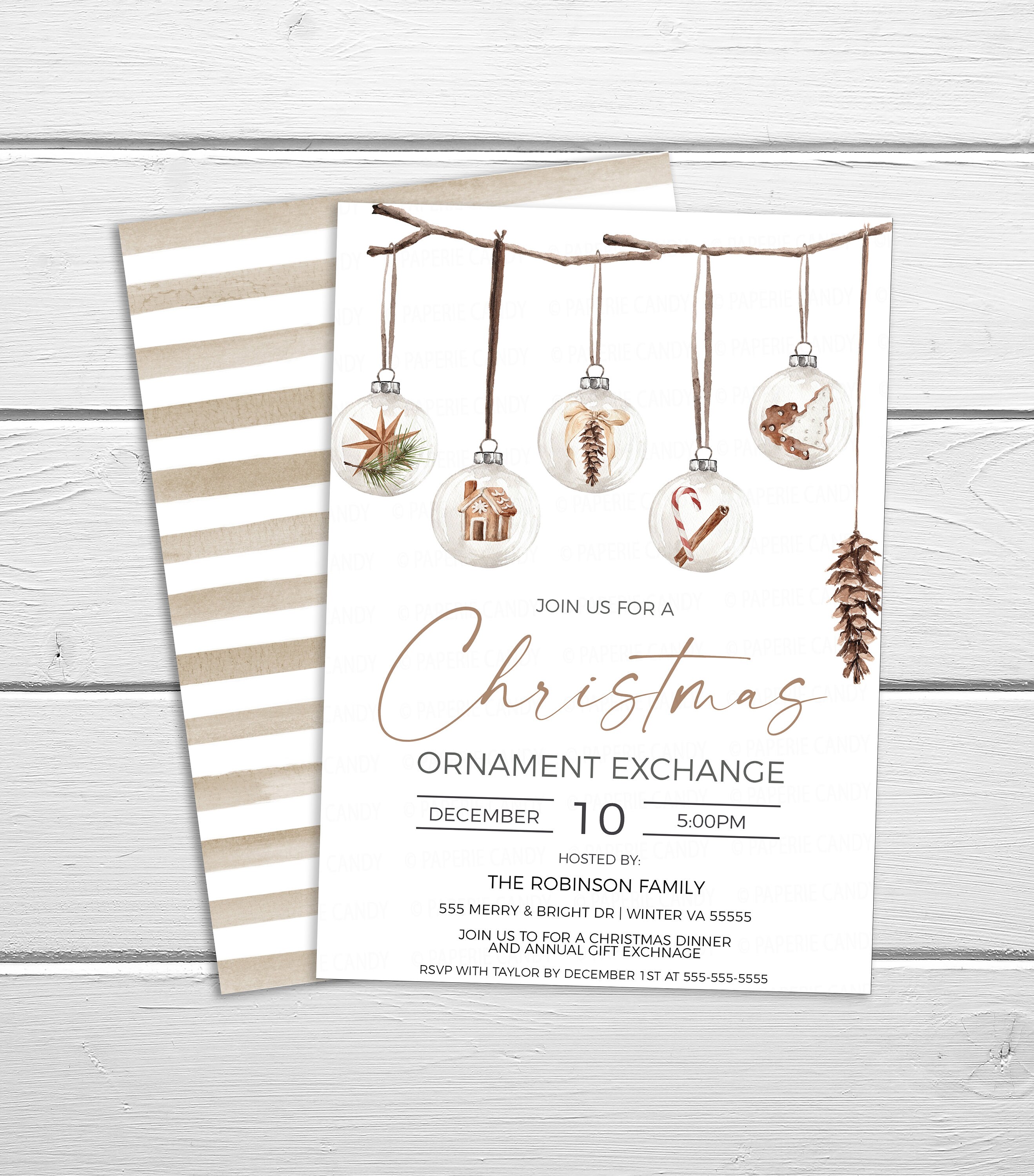 Ornament Exchange Party Invitation, Editable Christmas Party Gift Swap ...