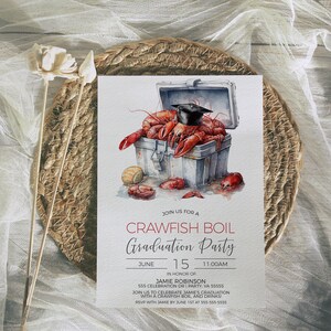 Crawfish Boil Graduation Invitation, Crawfish Boil Grad Invite ...