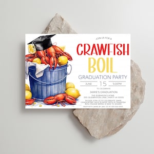 Crawfish Boil Graduation Invitation, Crawfish Boil Grad Invite ...