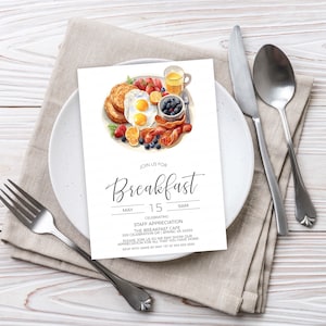 Breakfast Invitation, Staff Employee Appreciation Breakfast Invite ...