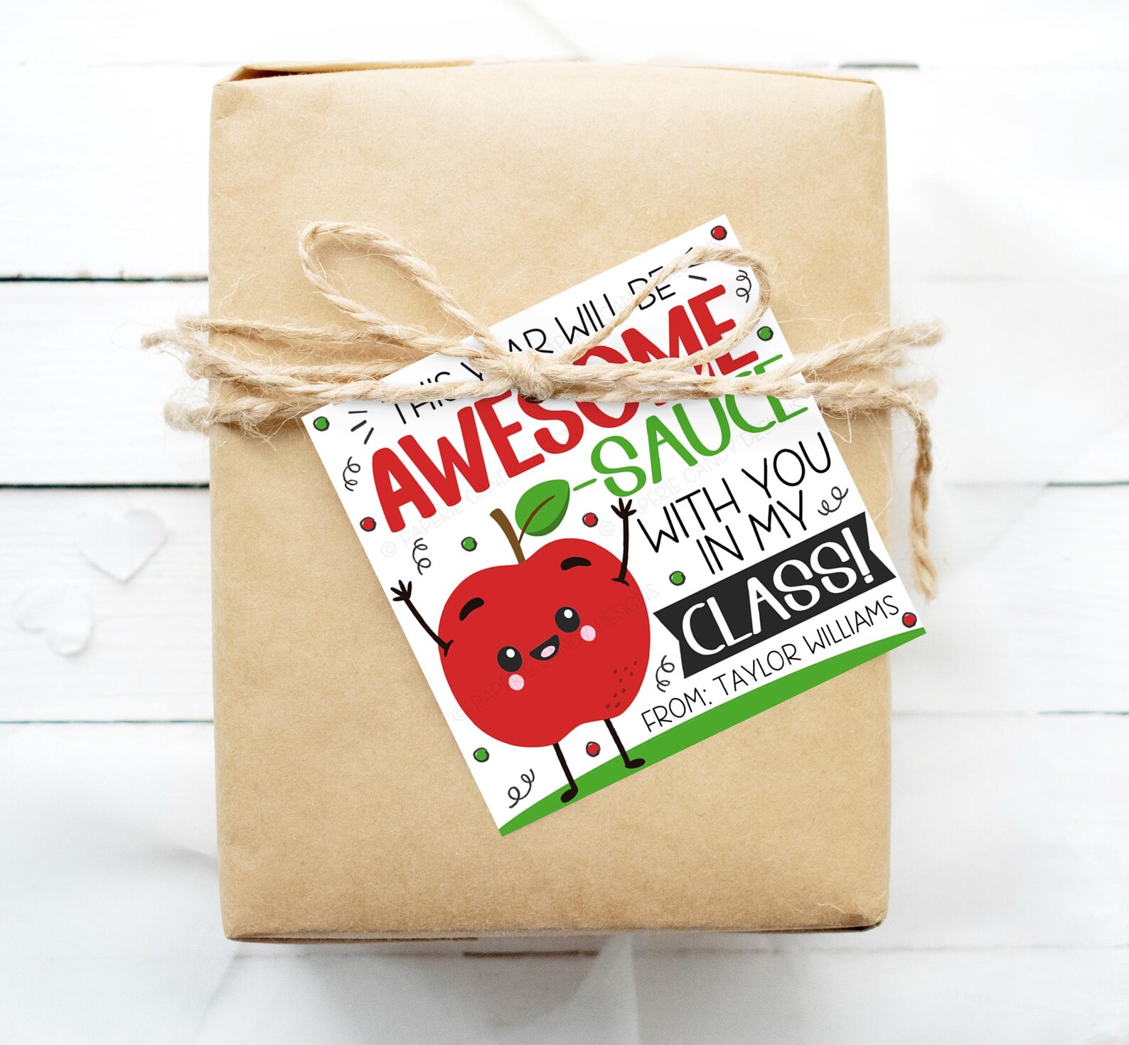 Apple Sauce Gift Tag, Awesome Sauce Back to School, Apple Sauce Squeeze ...