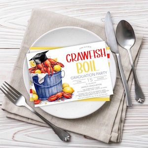 Crawfish Boil Graduation Invitation, Crawfish Boil Grad Invite ...