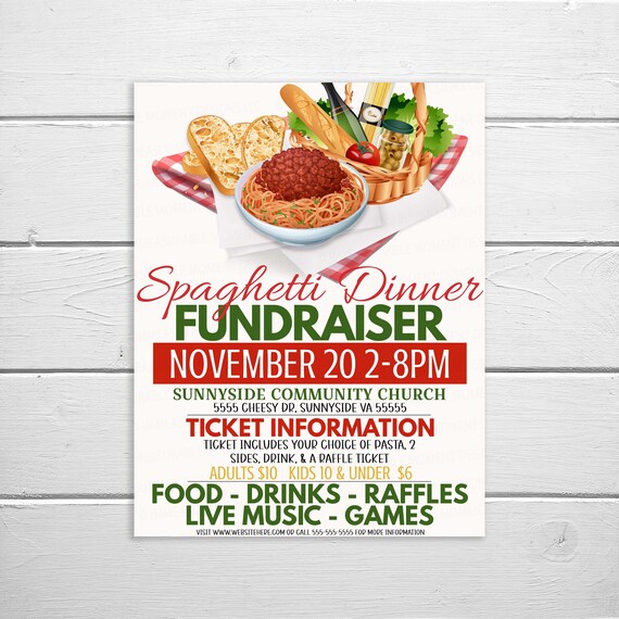 Editable Spaghetti Dinner Fundraiser Flyer, Italian Dinner Fundraising ... Editable Spaghetti Dinner Fundraiser Flyer, Italian Dinner Fundraising ...