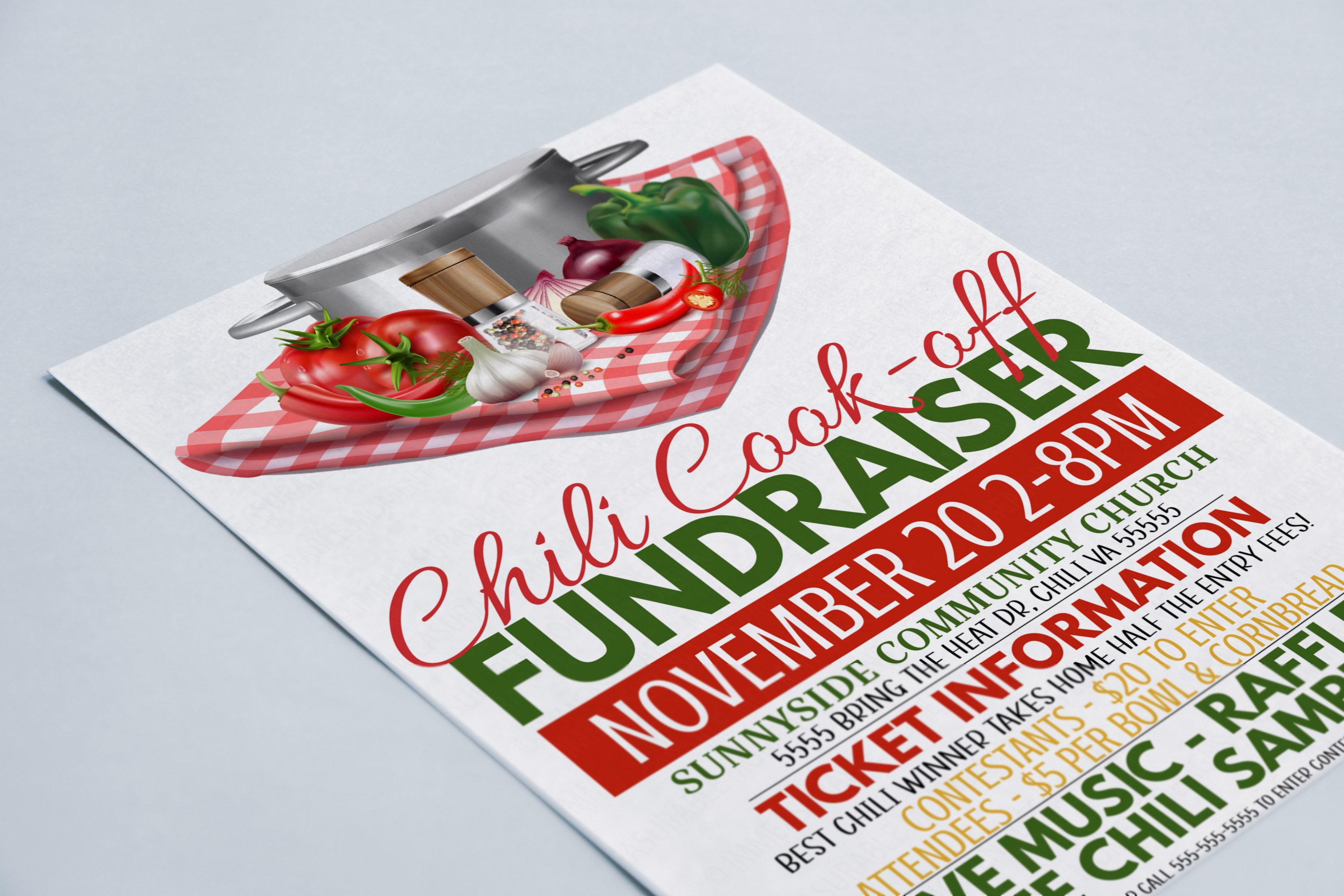 Editable Chili Cook-off Invitation Flyer, Family Cookoff Competition ...