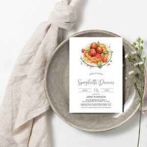 Spaghetti Invitation, Spaghetti Invite, Italian Pasta Dinner, Rehearsal ...