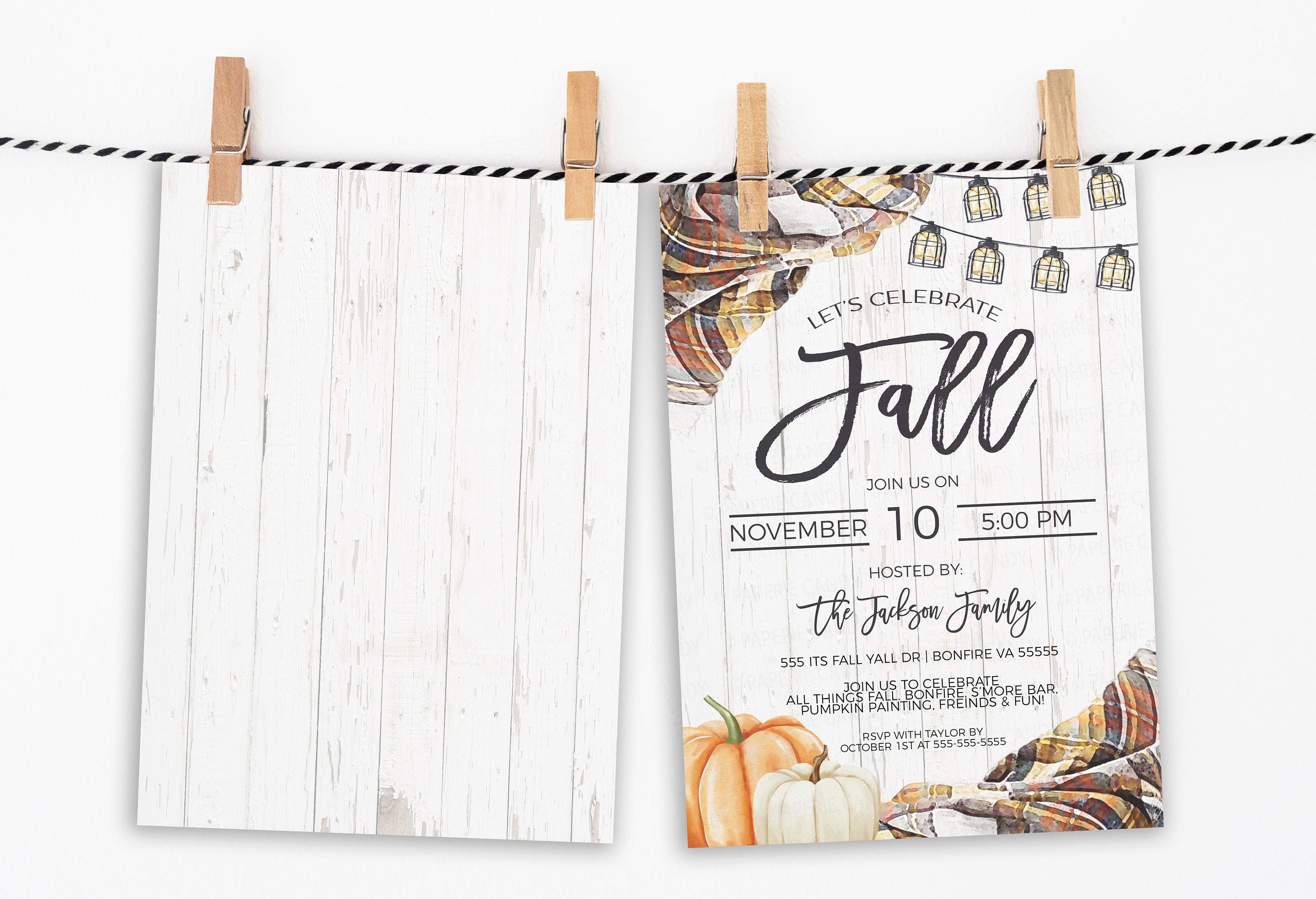 Fall Celebration Invitation, Autumn Neighborhood Fall Fest Party Invite ...