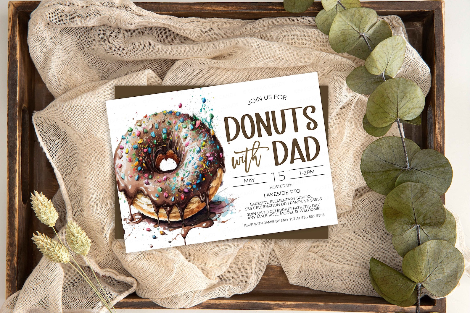Donuts With Dad Invitation Father's Day Donut Invite - Etsy