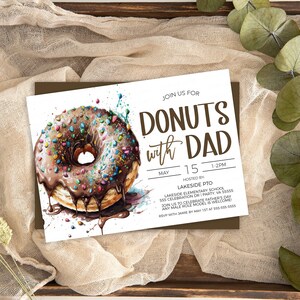 Donuts With Dad Invitation, Father's Day Donut Invite, Father's ...