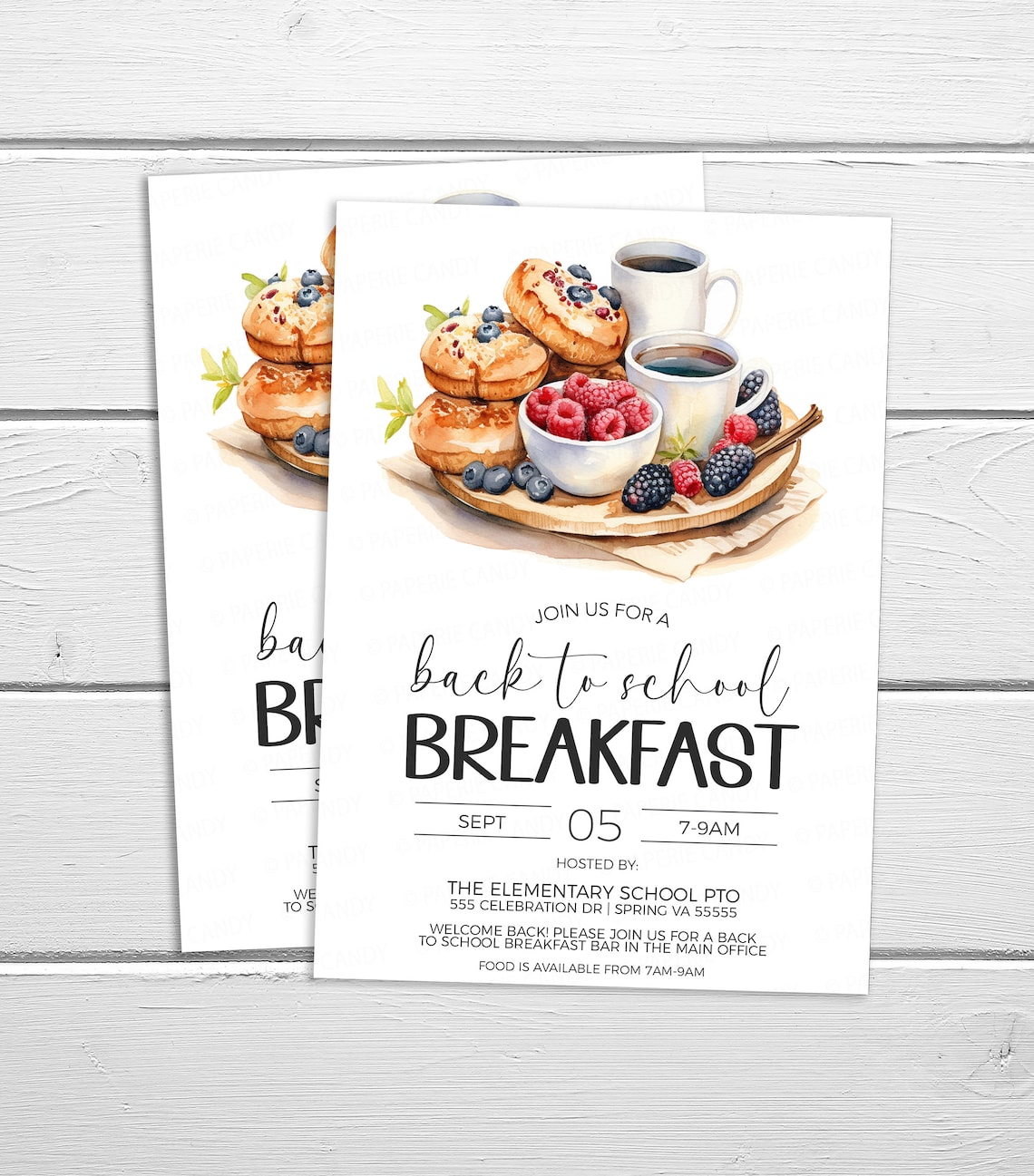 Back to School Breakfast Invitation, Welcome Back Breakfast Invite, 1st ...