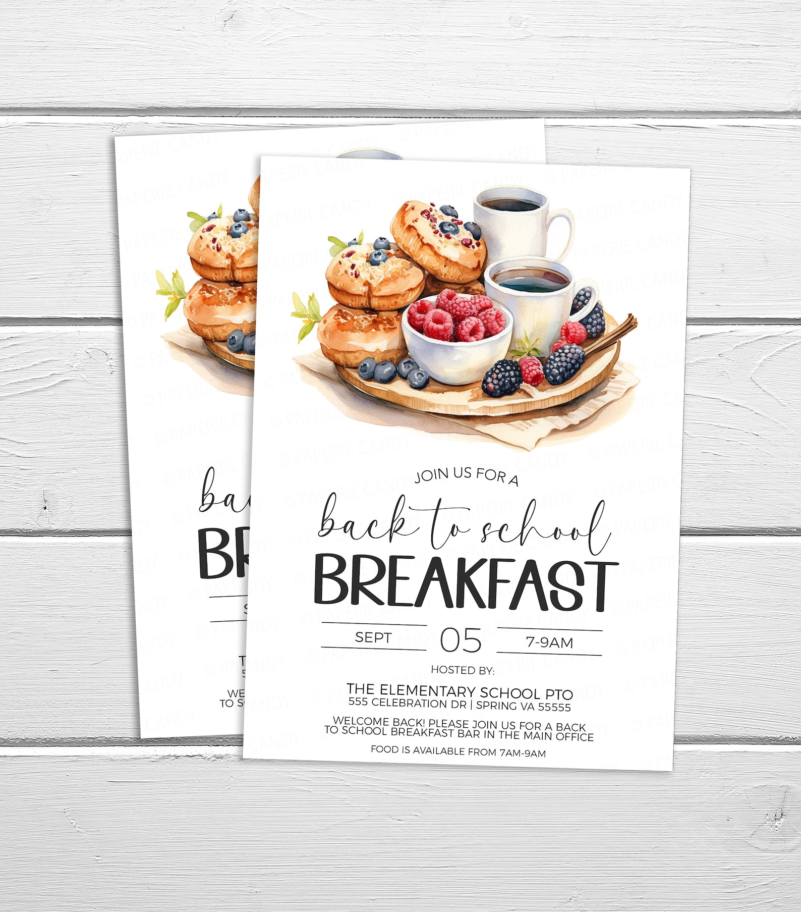 Back to School Breakfast Invitation, Welcome Back Breakfast Invite, 1st ...