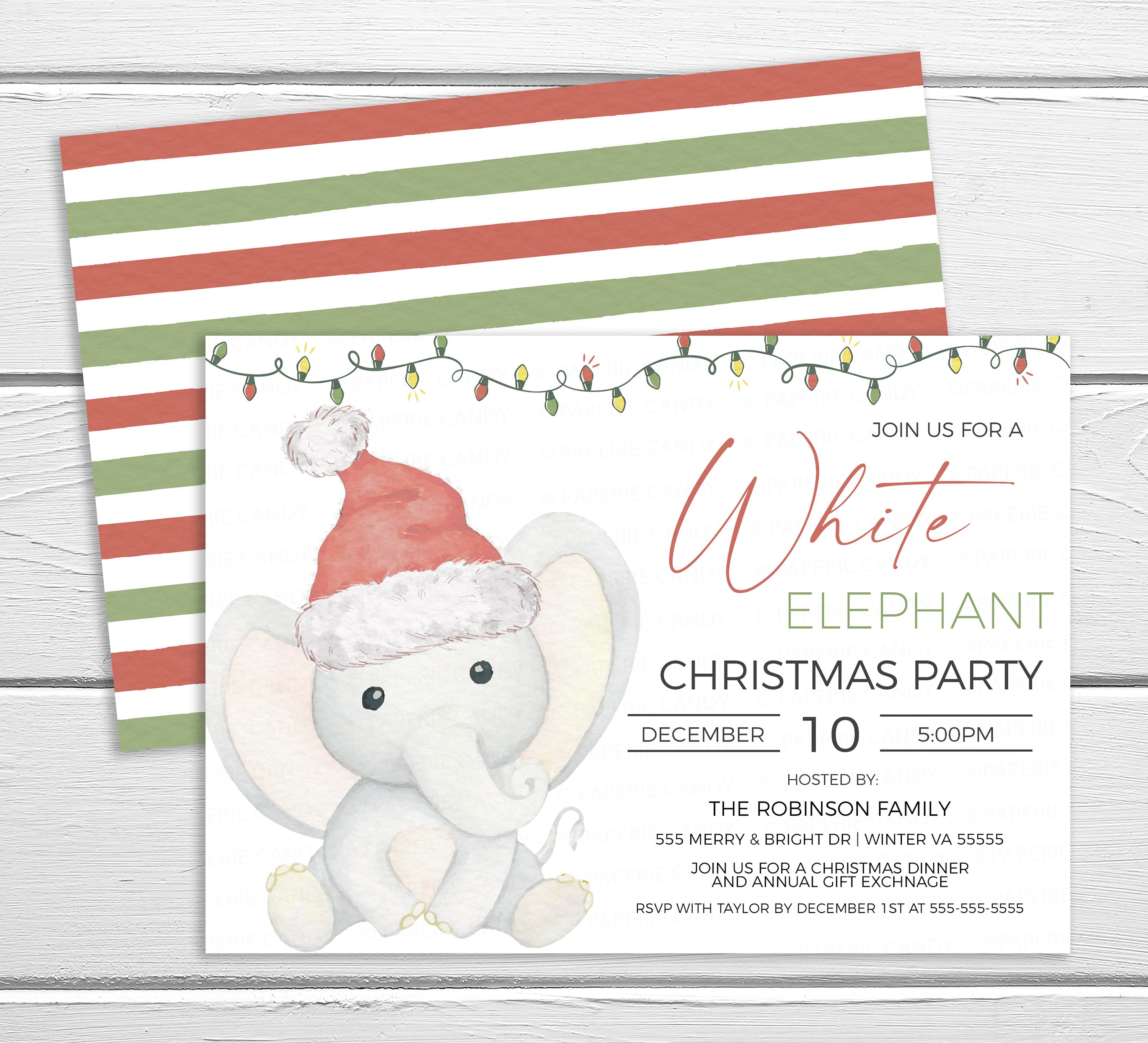 White Elephant Party Invitation Gift Exchange Invite Friends - Etsy