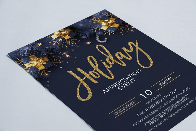 Editable Holiday Appreciation Party Invitation, Company Appreciation ...
