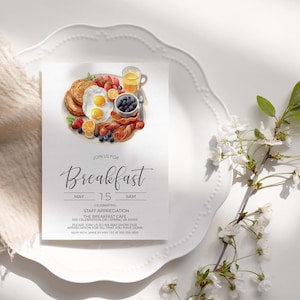 Breakfast Invitation, Staff Employee Appreciation Breakfast Invite ...
