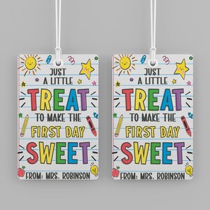 Back to School Gift Tags, Just A Little Treat to Make the First Day ...