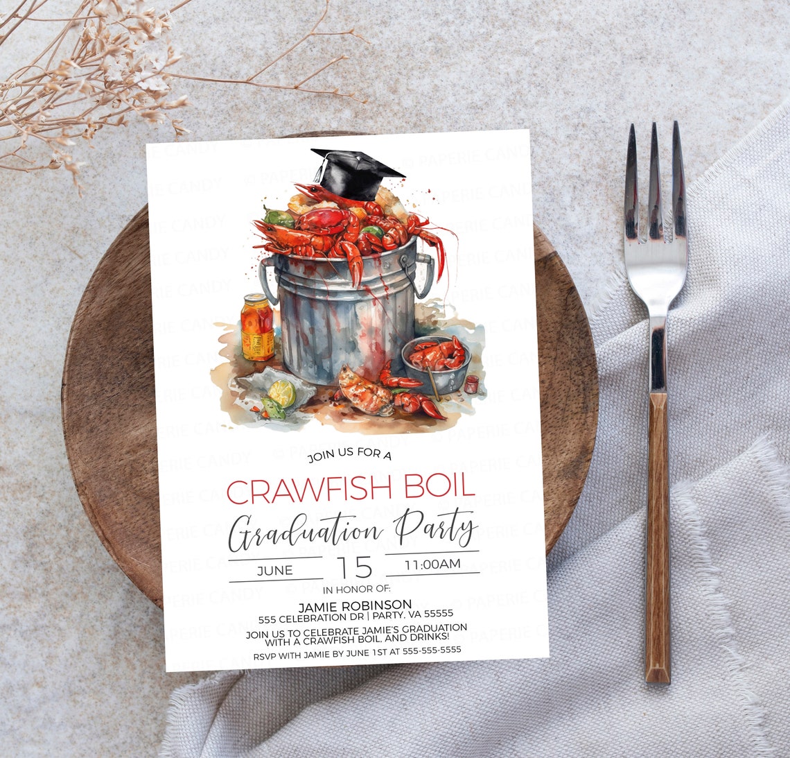 Crawfish Boil Graduation Invitation Crawfish Boil Grad - Etsy