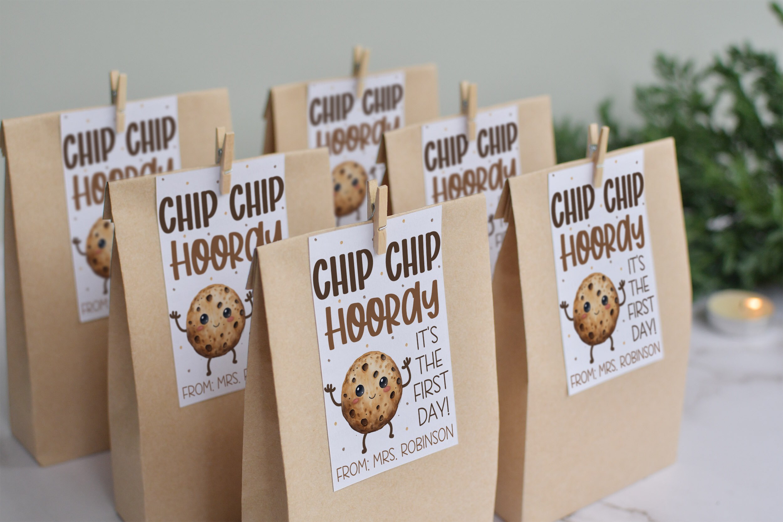 Back to School Cookie Gift Tags, Chip Chip Hooray, Welcome Back First ...