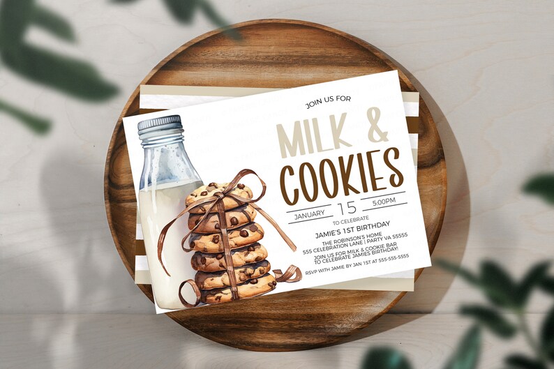 Milk and Cookies Party Invitation Milk & Cookie Invite Milk - Etsy