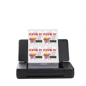 Back to School Popcorn Gift Tag, Poppin' by to Wish You A Happy First ...