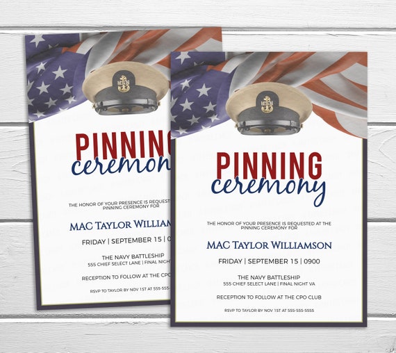 Editable CPO Pinning Ceremony Invitation E7 Chief Petty - Etsy