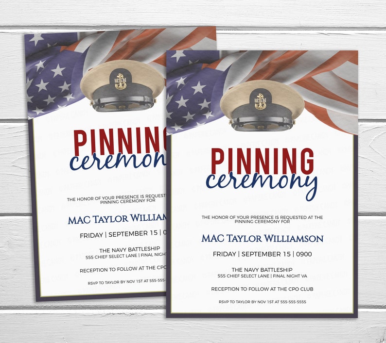Editable CPO Pinning Ceremony Invitation, E7 Chief Petty Officer Select ...