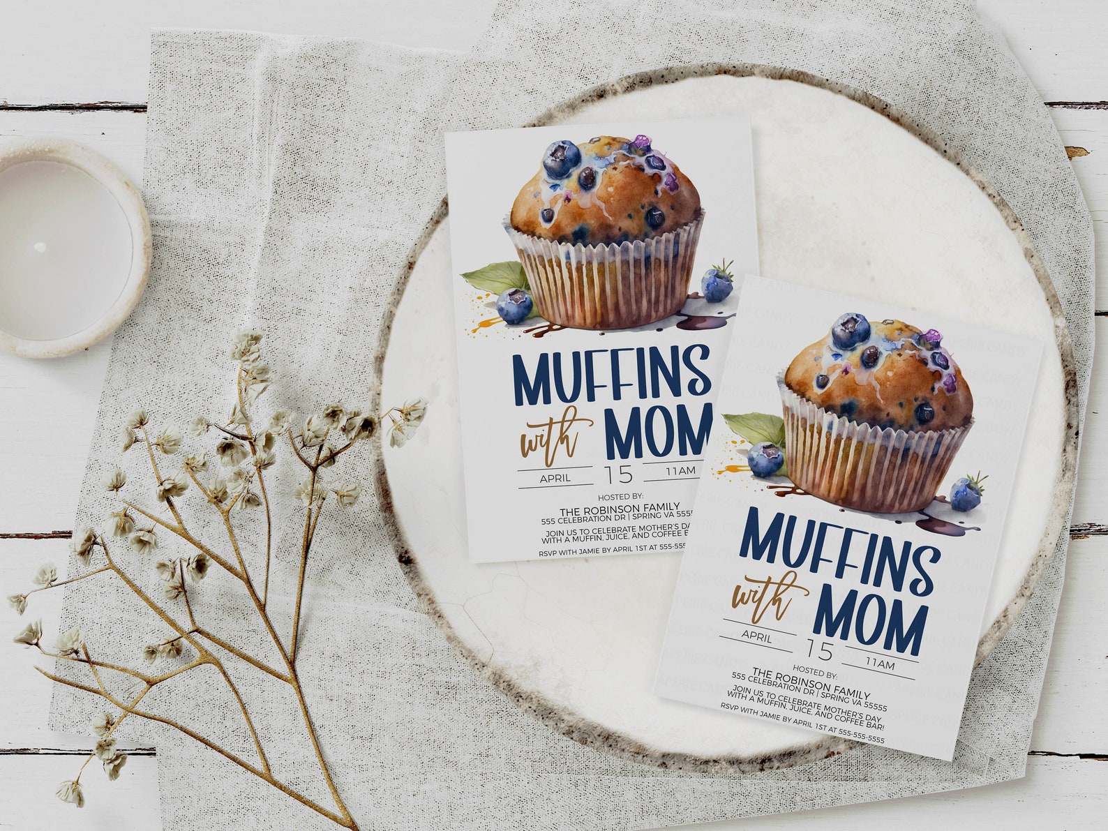 Muffins With Mom Invitation Mother's Day Muffin Invite - Etsy