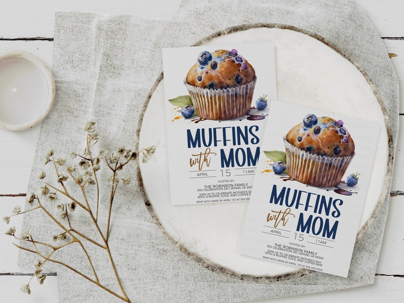 Muffins With Mom Invitation, Mother's Day Muffin Invite, Mother's ...