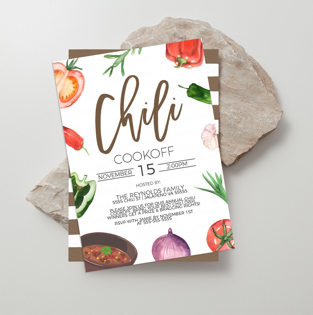 Chili Cook off Invitation, Annual Chili Cook-off Tasting Competition ...