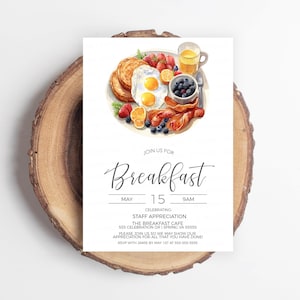 Breakfast Invitation, Staff Employee Appreciation Breakfast Invite ...