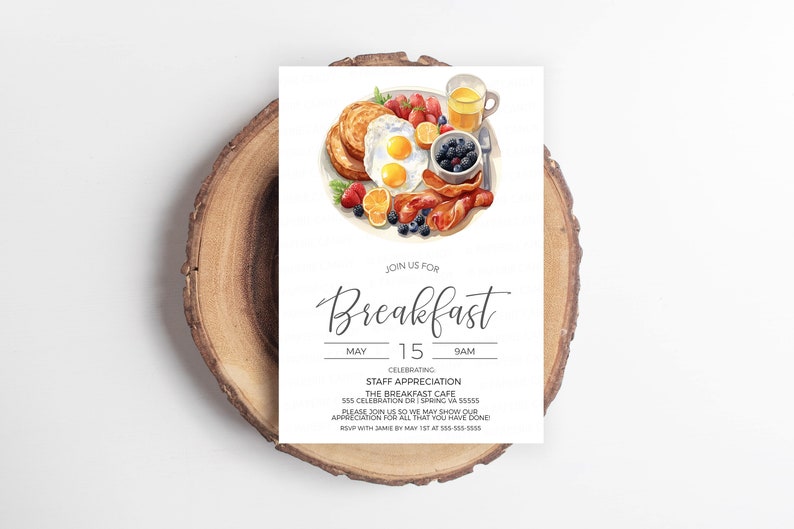 Breakfast Invitation, Staff Employee Appreciation Breakfast Invite ...