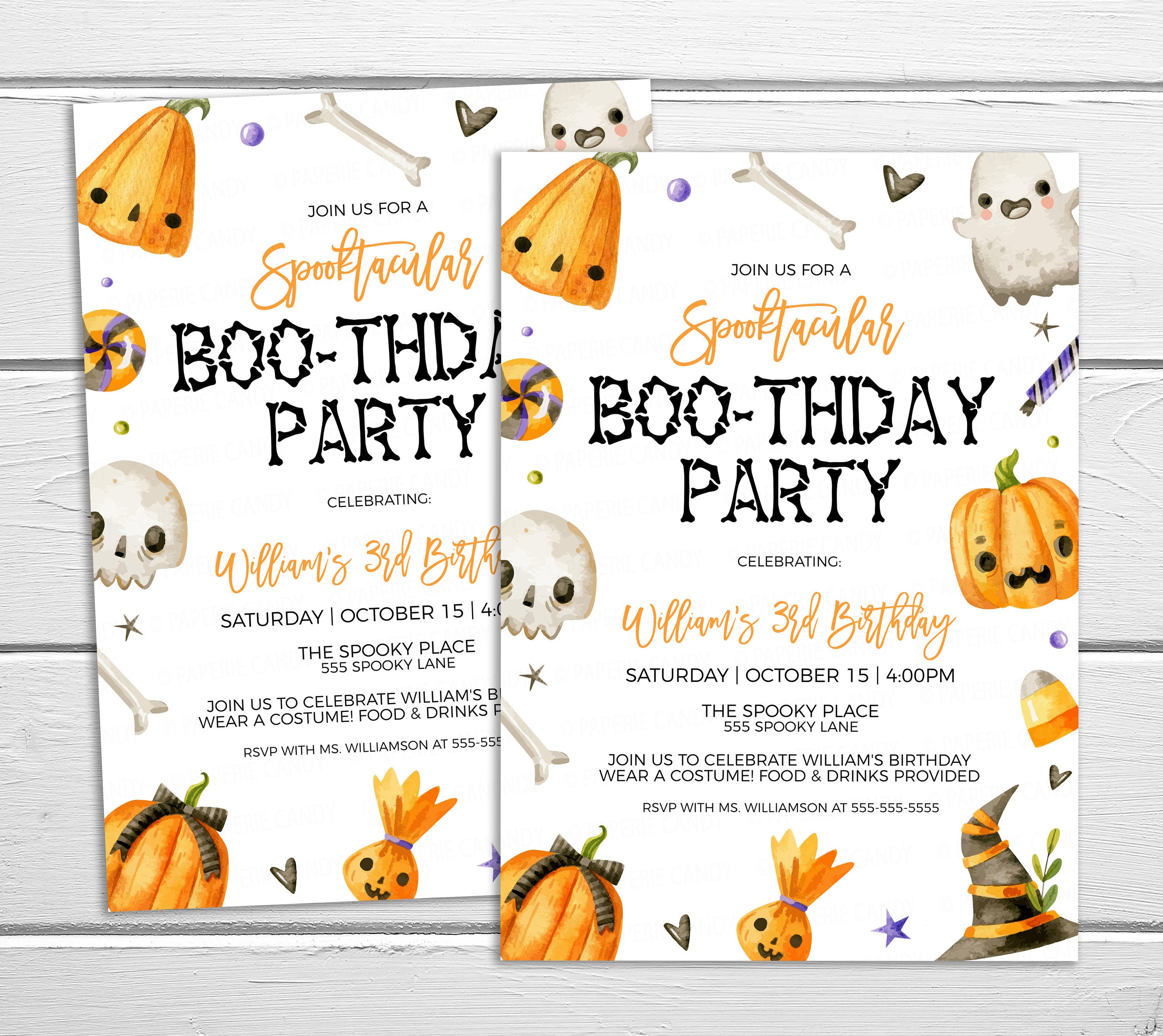 Editable Halloween Birthday Invitation Boo-thday Kids Costume - Etsy
