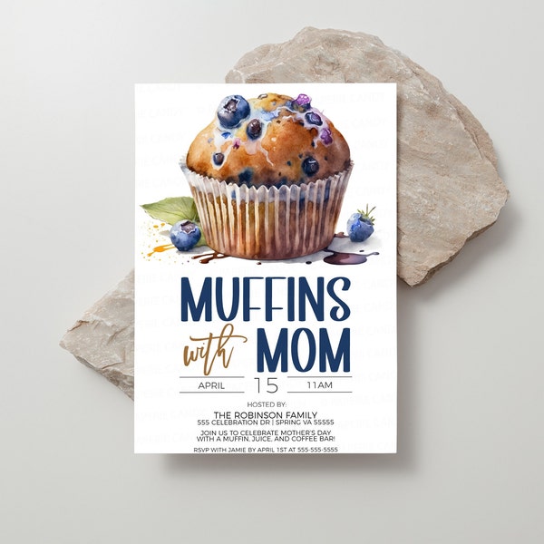 Muffins With Mom Editable Invitation Etsy