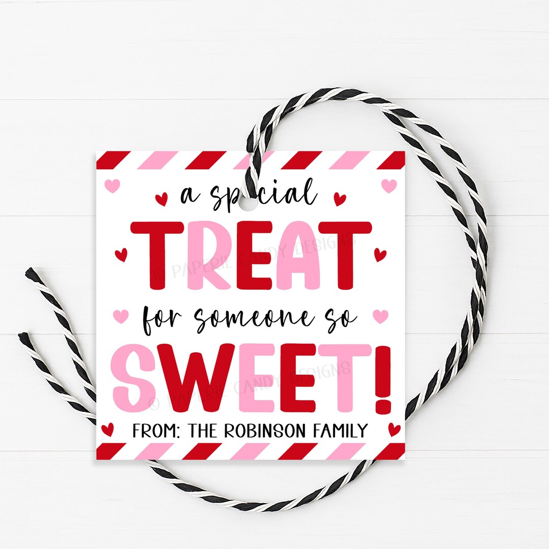 Valentine's Day Gift Tag, Valentine Label, A Special Treat for Someone ...