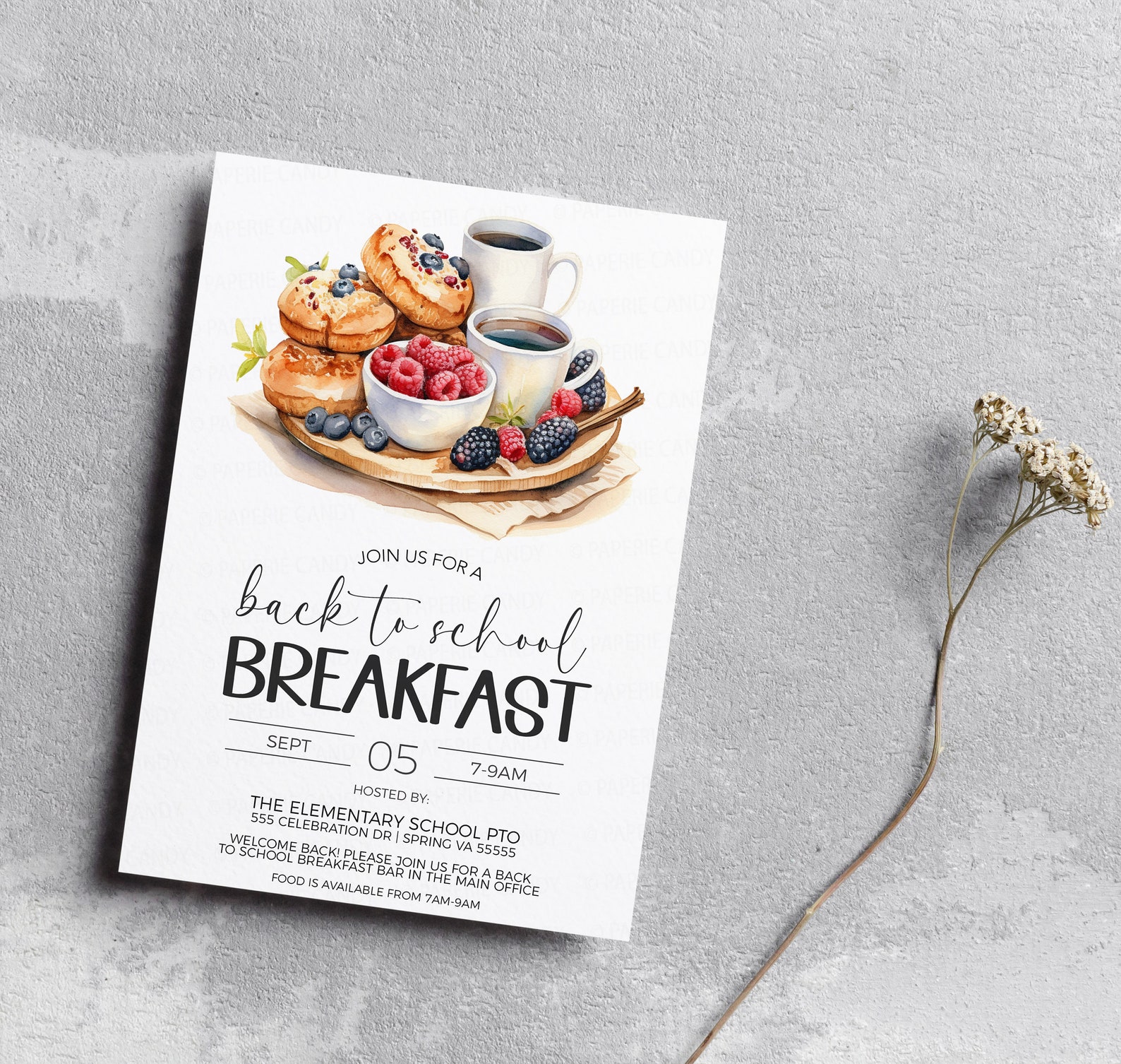 Back to School Breakfast Invitation, Welcome Back Breakfast Invite, 1st ...