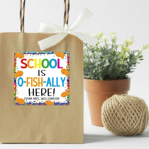 Back to School Goldfish Gift Tags, School is O-fish-ally Here, Goldfish ...