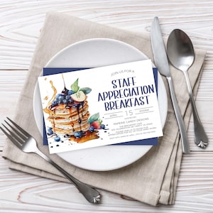 Appreciation Breakfast Invitation, Staff Employee Breakfast Invite ...