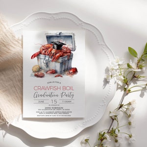 Crawfish Boil Graduation Invitation, Crawfish Boil Grad Invite ...