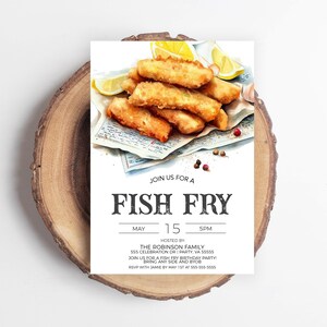 Fish Fry Invitation, Fish and Chips Invite, Seafood Birthday Party ...