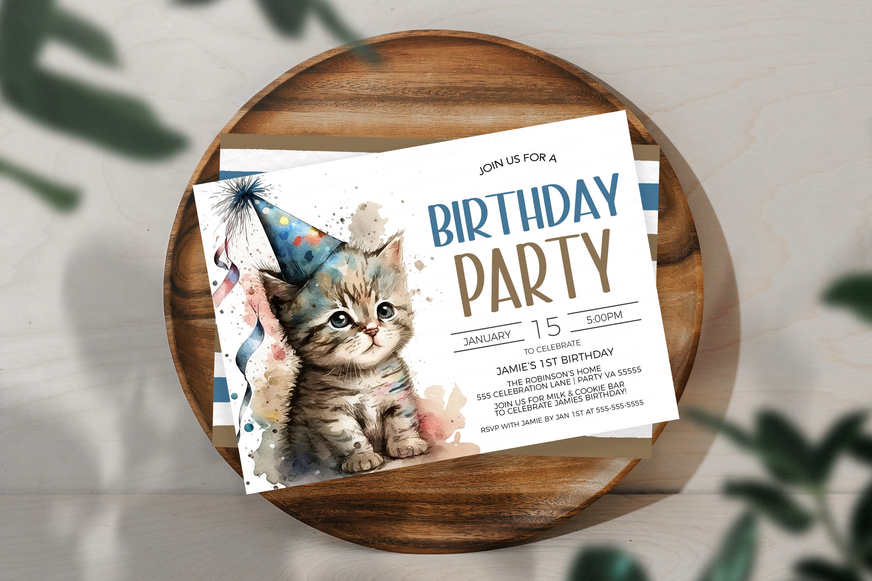 Kitten Invitation Kitten Party Invite Kids Cat Birthday - Etsy