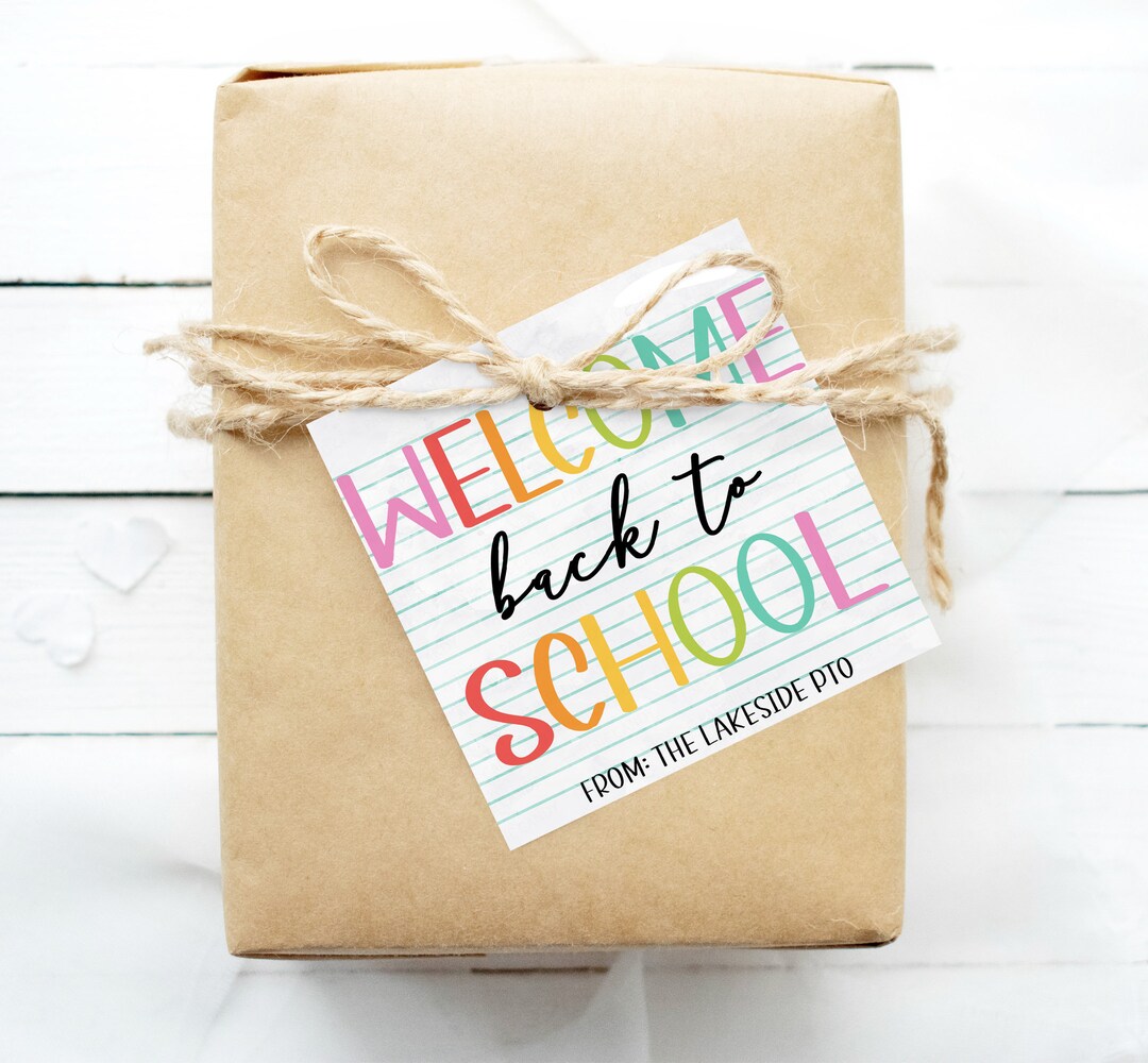 Welcome Back to School Gift Tag, First Day Label Favor, Gift for ...