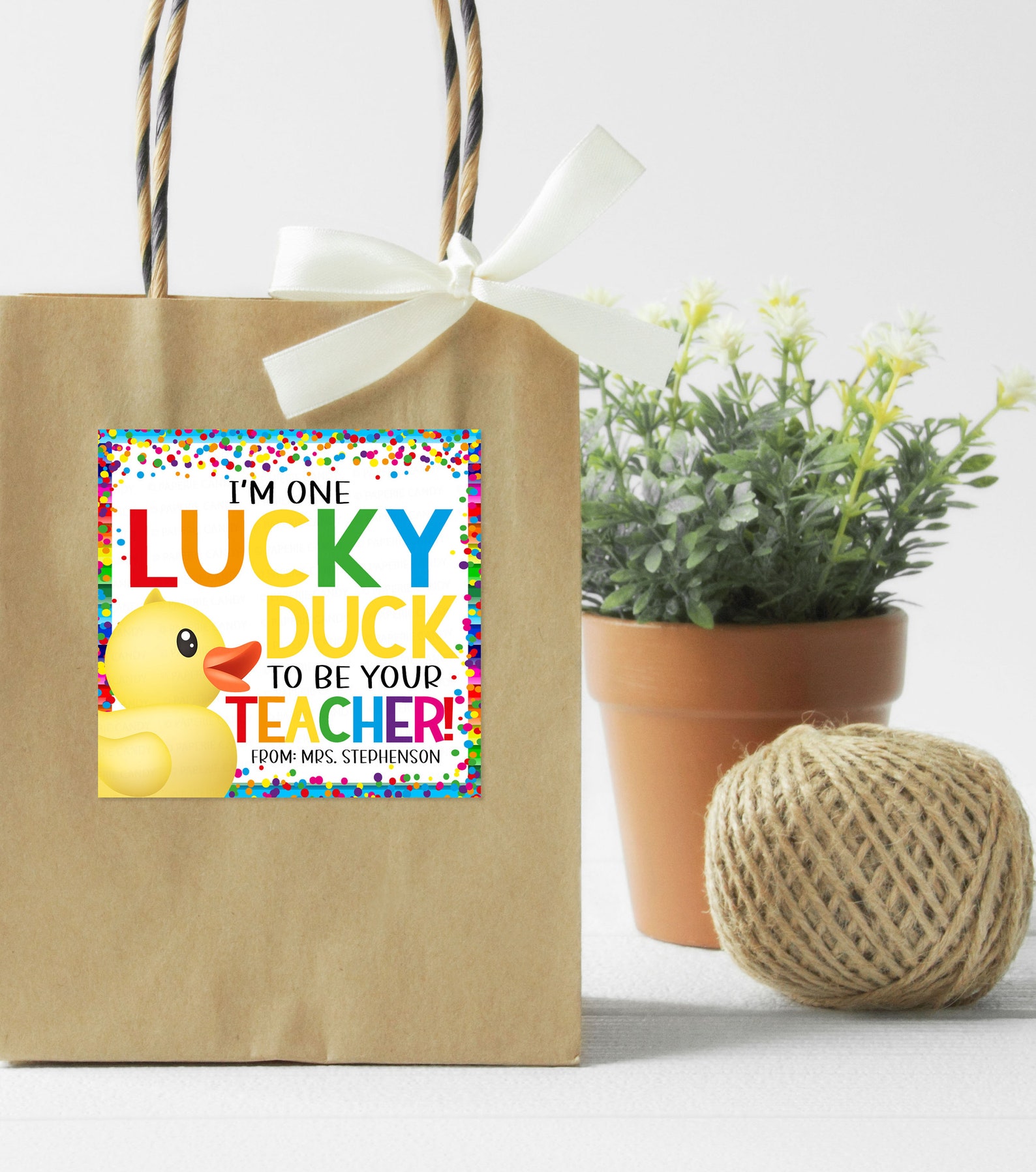 Back to School Rubber Duck Gift Tags Lucky Duck to Be Your - Etsy