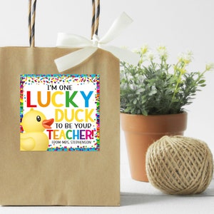 Back to School Rubber Duck Gift Tags, Lucky Duck to Be Your Teacher ...