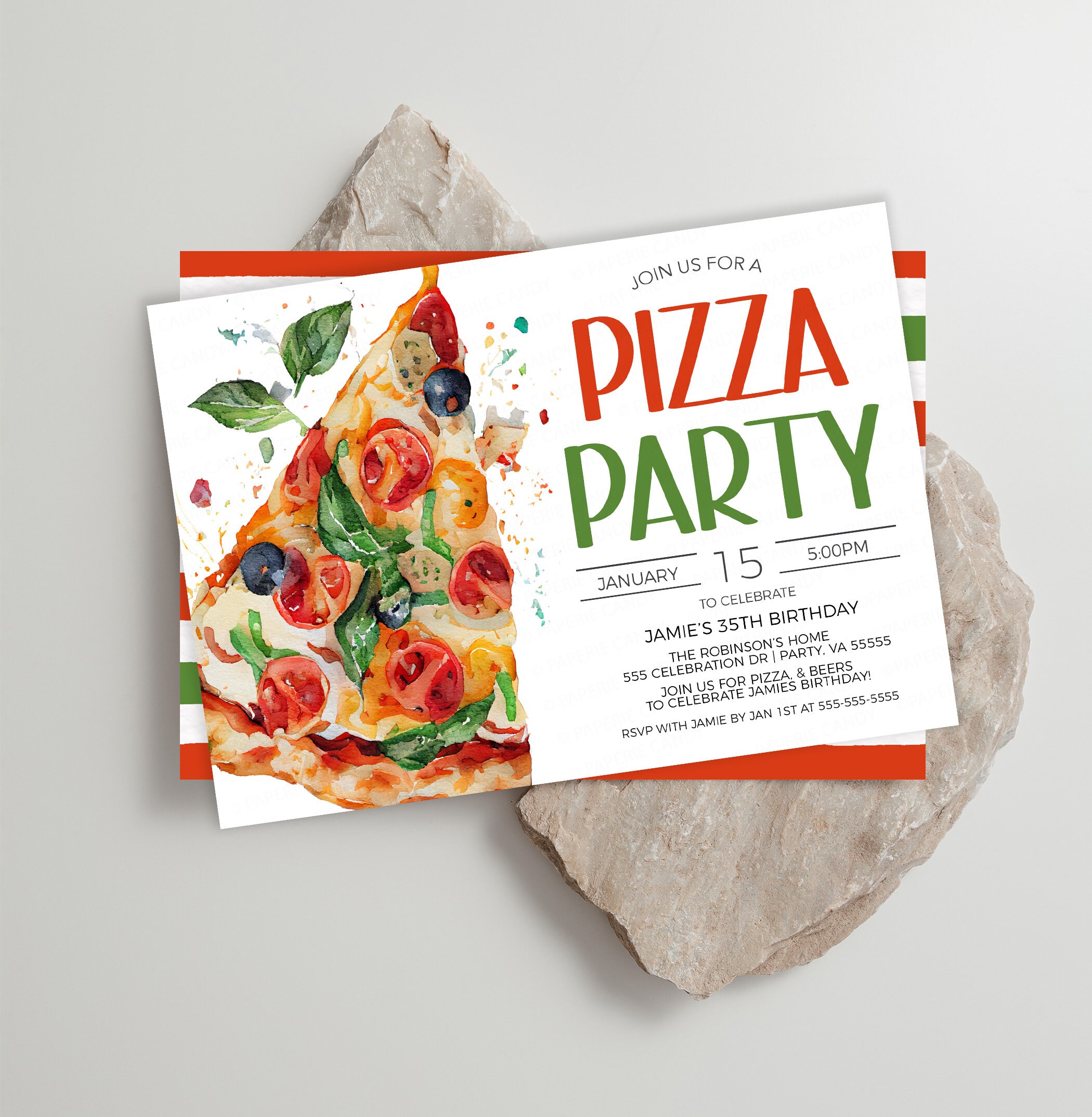 Pizza Party Invitation Pizza Party Invite Pizza Birthday - Etsy