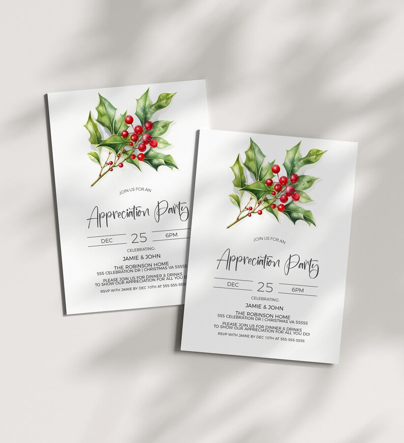Holiday Appreciation Party Invitation Holiday Grateful - Etsy